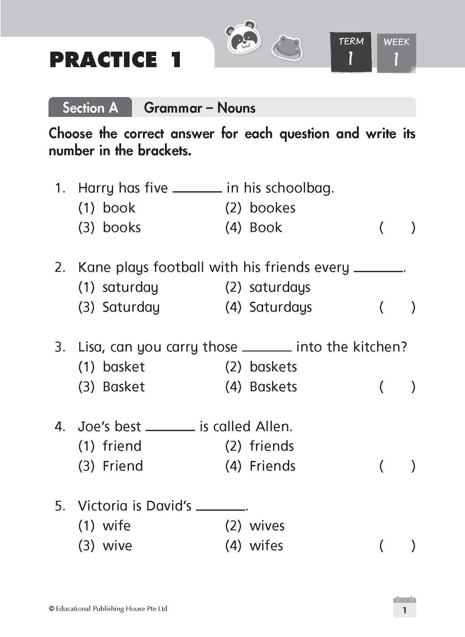 P1 English Weekly Revision – Singapore Learning Mind