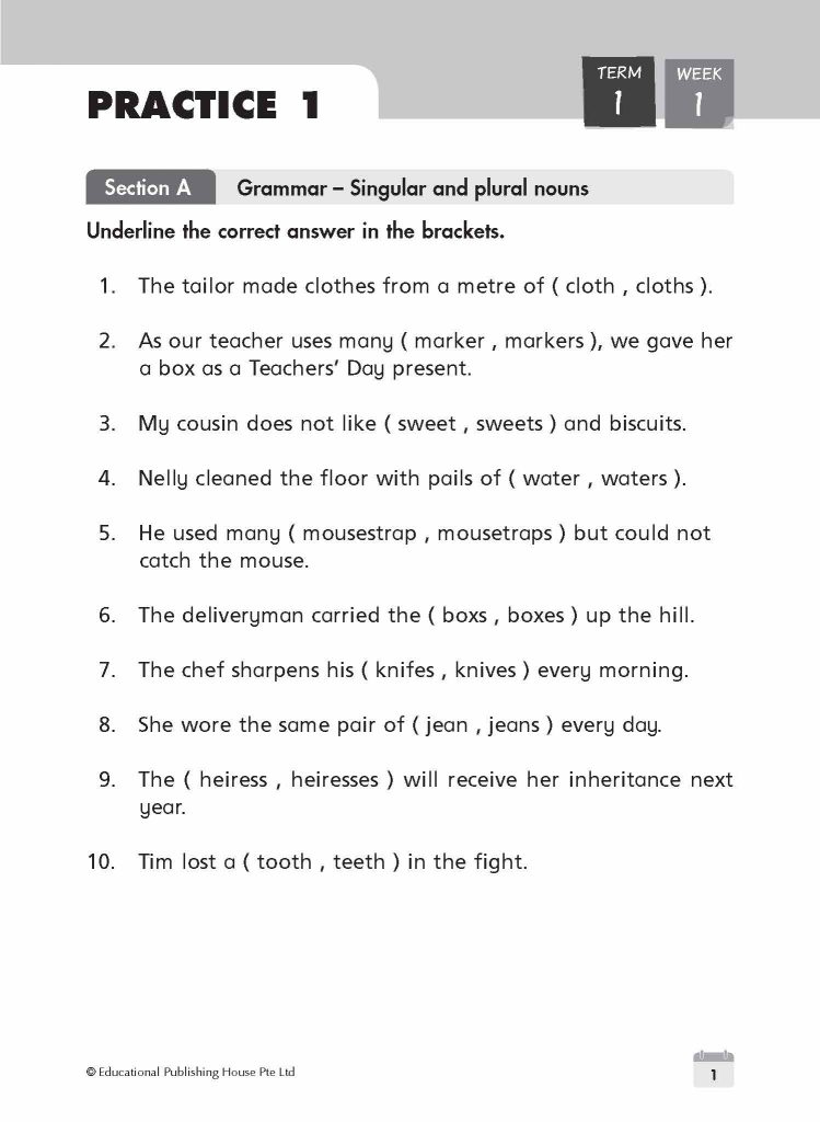 P3 English Weekly Revision – Singapore Learning Mind