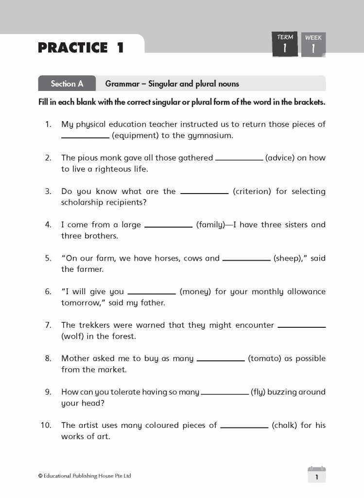 P6 English Weekly Revision – Singapore Learning Mind