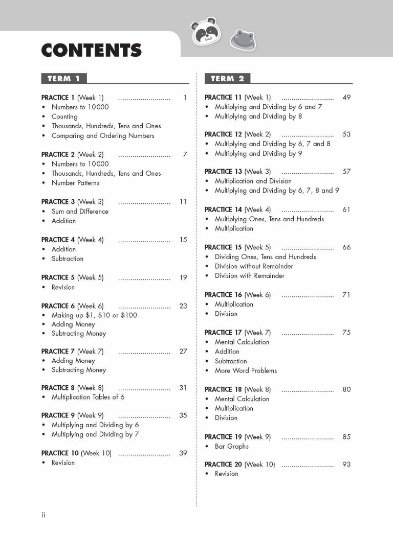 P3 Maths Weekly Revision – Singapore Learning Mind