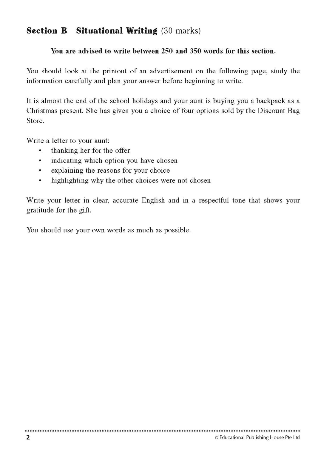 S1 Express English Paper 1 Practice – Singapore Learning Mind